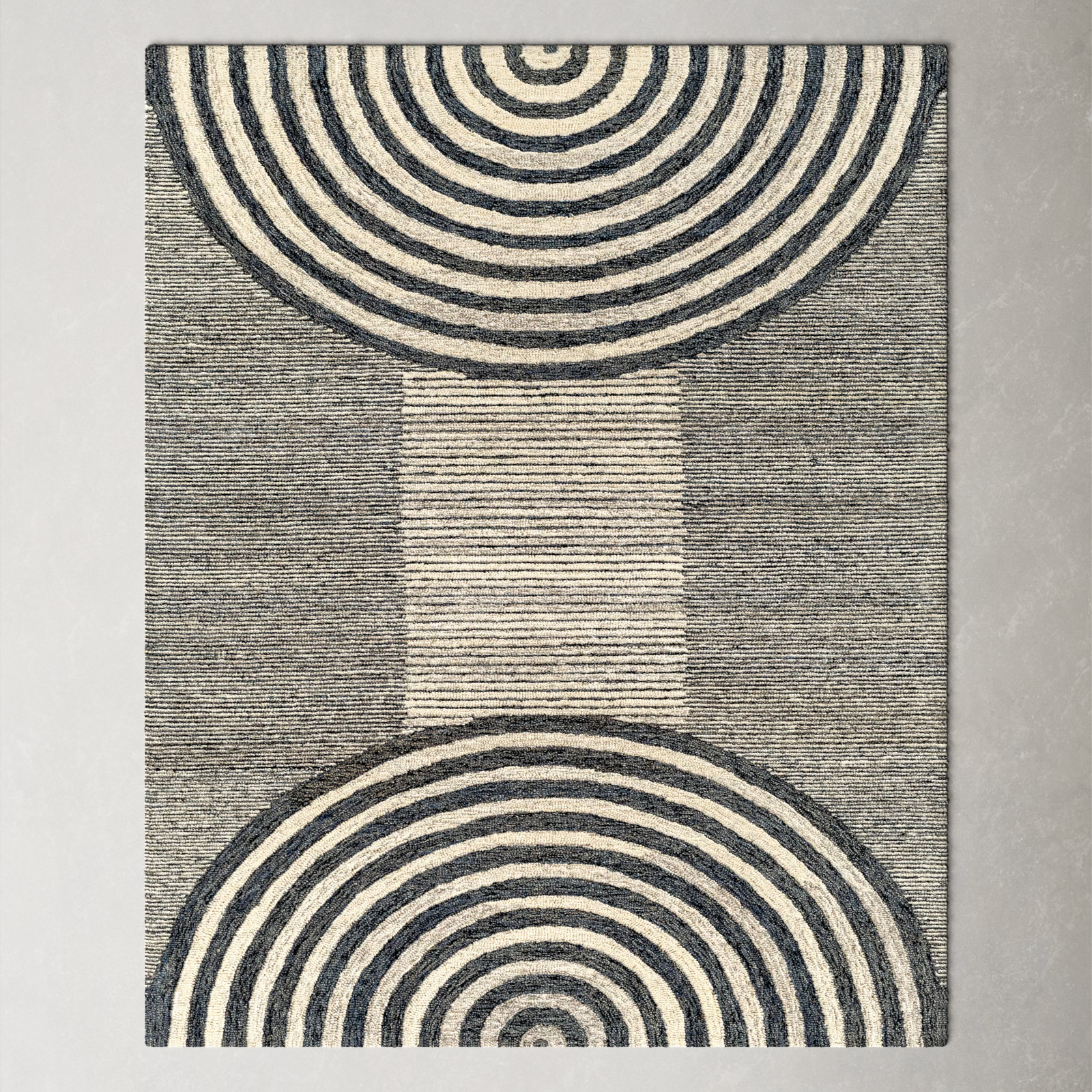 AllModern Uptown Rectangle Geometric Handmade Tufted Wool Area Rug in ...