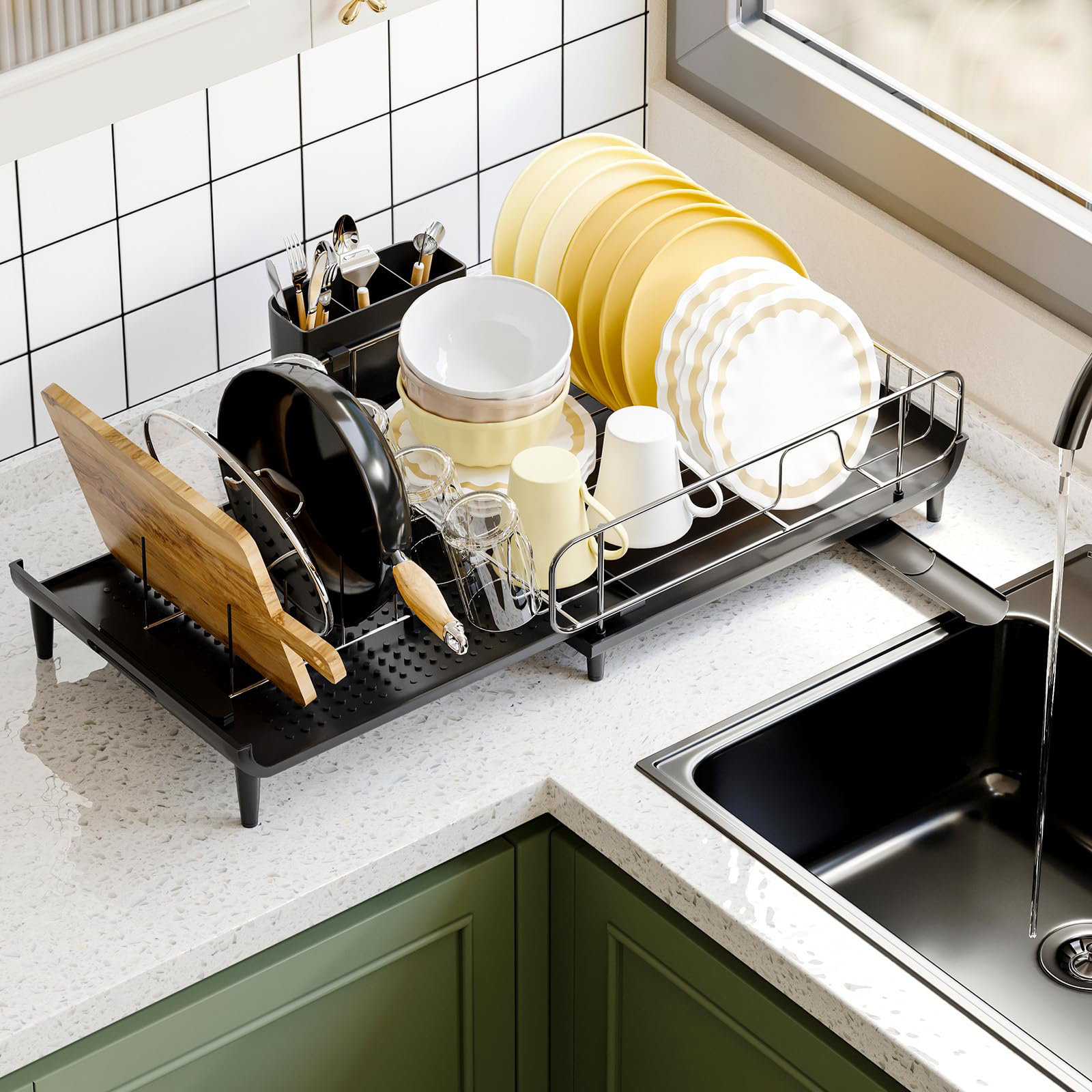 ColorLife Large Dish Drying Rack, Dish Rack For Kitchen Counter ...