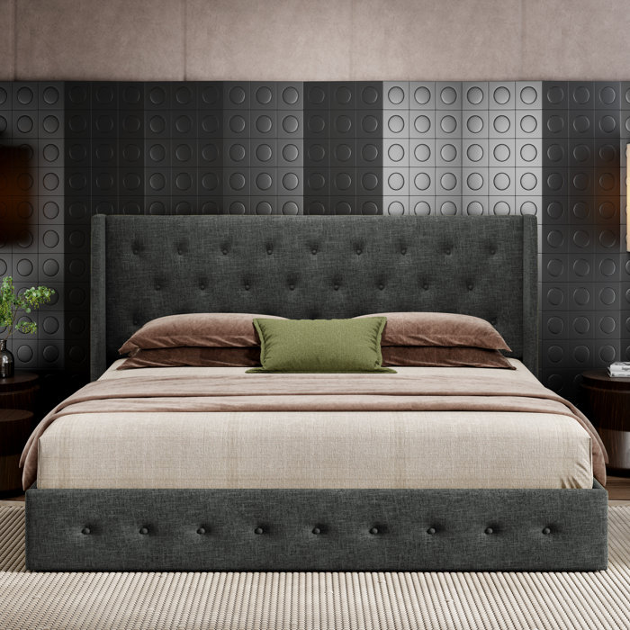 Wade Logan® Bertile Upholstered Metal Wingback Storage Bed & Reviews ...
