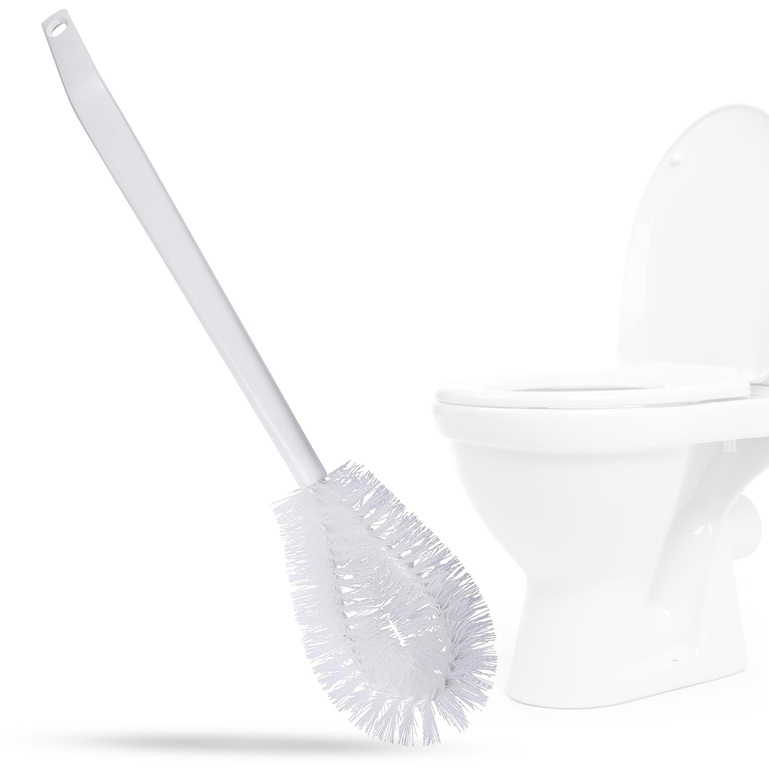 wanmo Bent-Tip Bowl Brush - Durable & Stiff Bristled Toilet Scrubber W ...