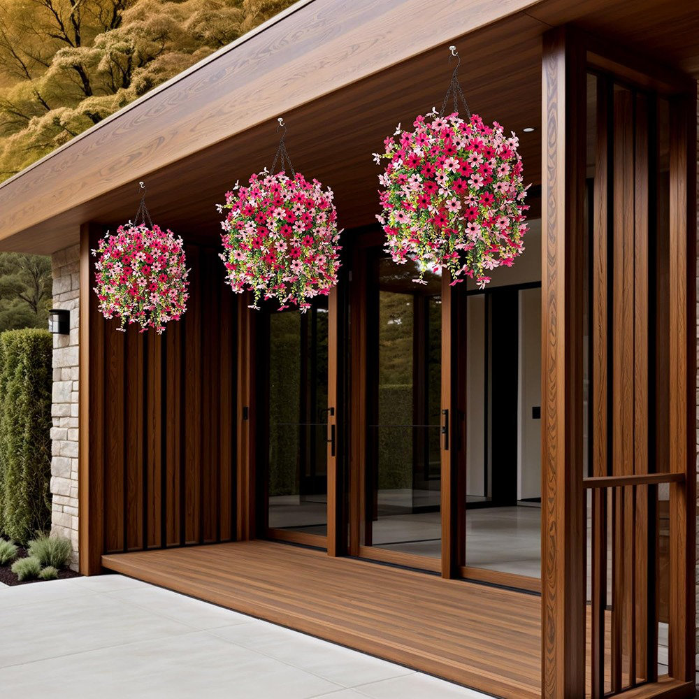 Primrue Artificial Fake Spring Hanging Flowers Plants With Basket ...