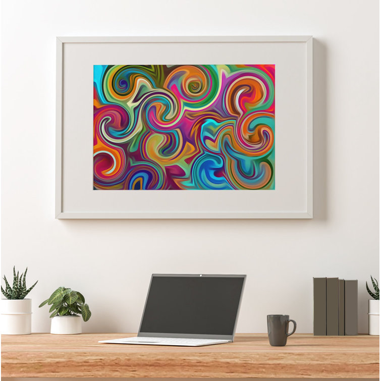 Ivy Bronx Colourful Wave Pattern - Unframed Graphic Art | Wayfair.co.uk
