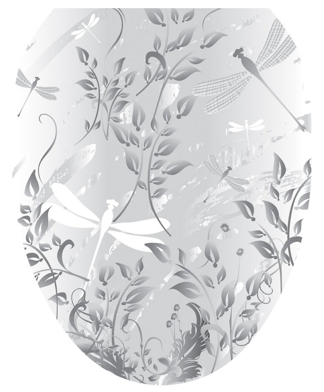 Toilet Tattoos Botanical Gray Fields Toilet Seat Decal – Toilet Tattoos ...