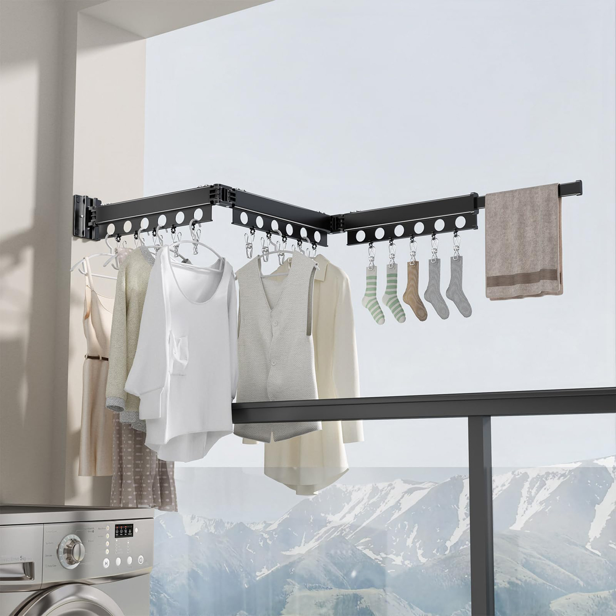 Dovecove Wall Mounted Clothes Drying Rack | Wayfair
