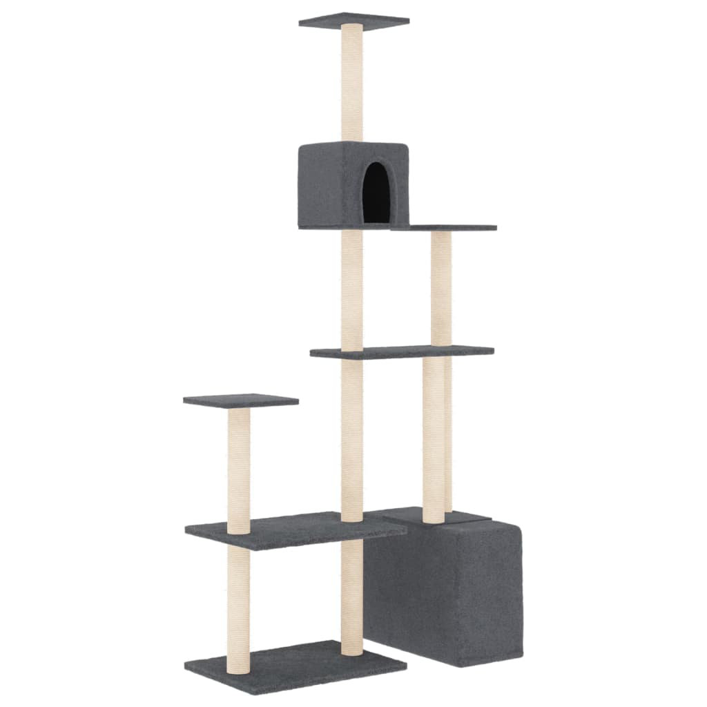 George Oliver Cat Tree Engineered Wood, Plush, Sisal Large Modern ...