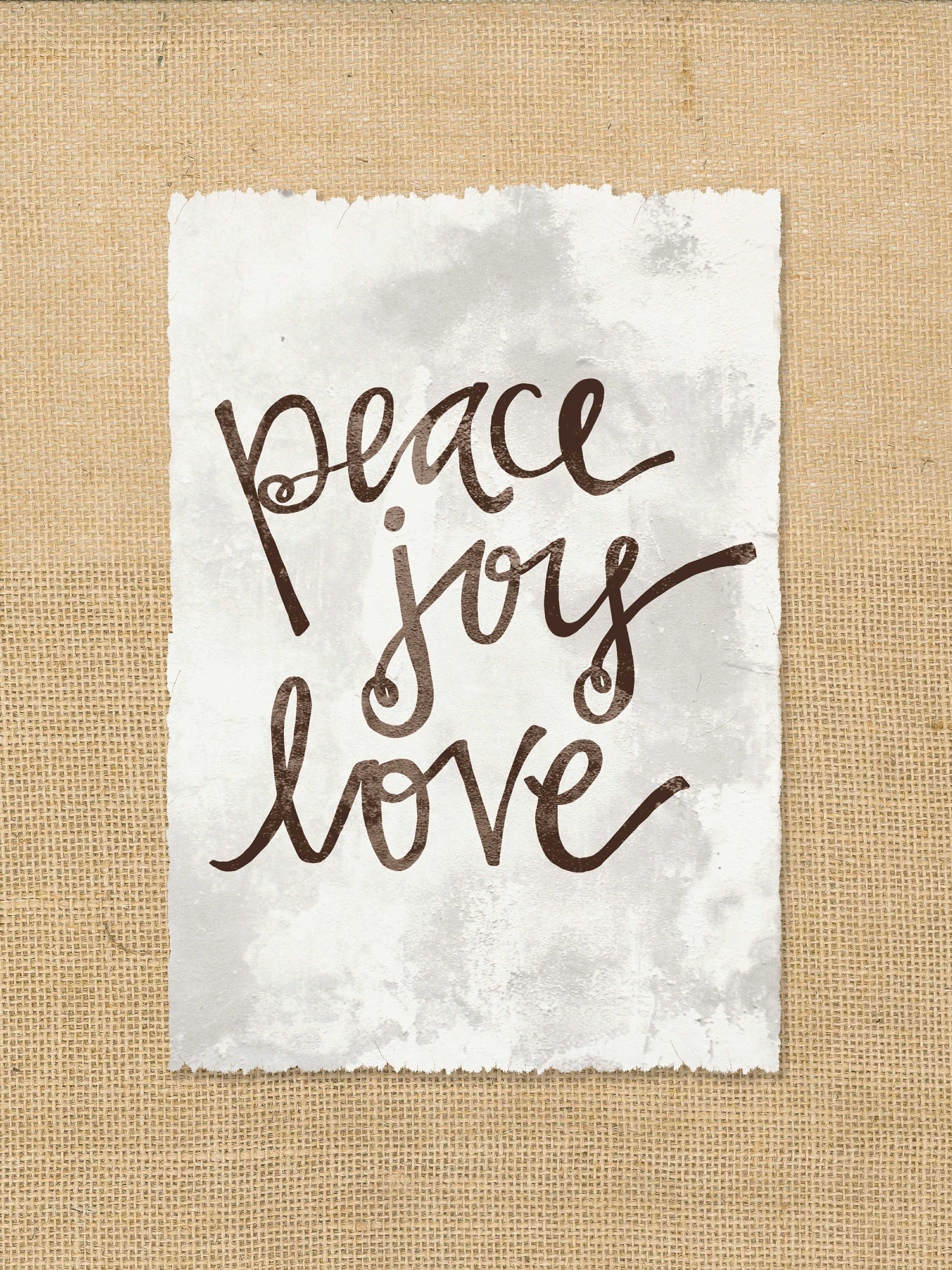 Trinx Peace Joy Love Script - Wrapped Canvas Textual Art | Wayfair