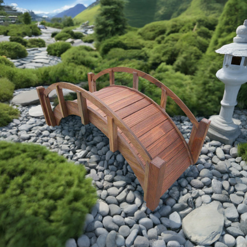 Sams Gazebos Miniature Japanese Garden Bridge Treated 25 inches | Wayfair
