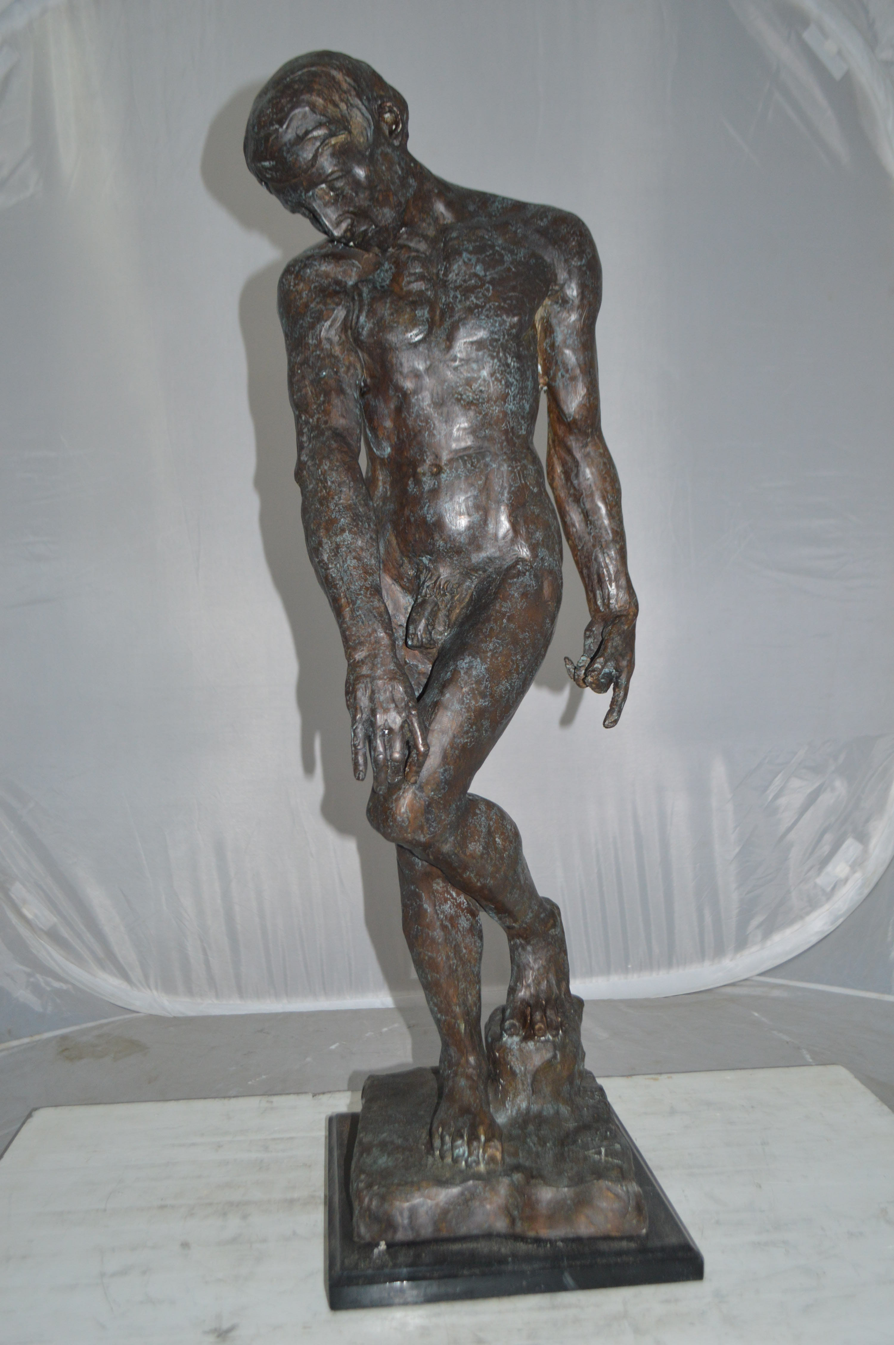 Nifao Statues Adam Replica by Rodin Bronze Statue - Size: 12"L x 12"W x ...