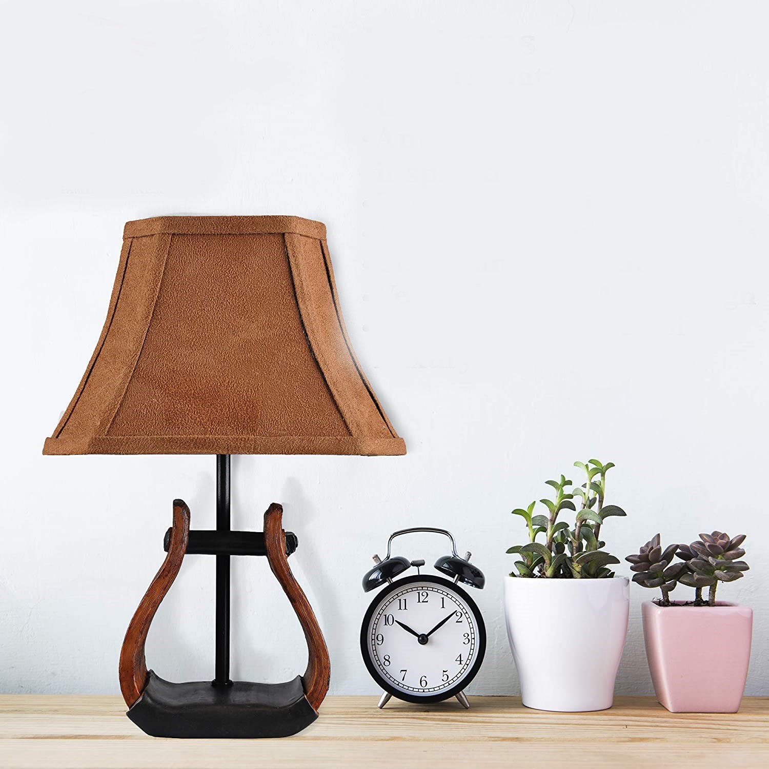 Union Rustic Mount Washington 13" Black/Brown Table Lamp with Outlet ...