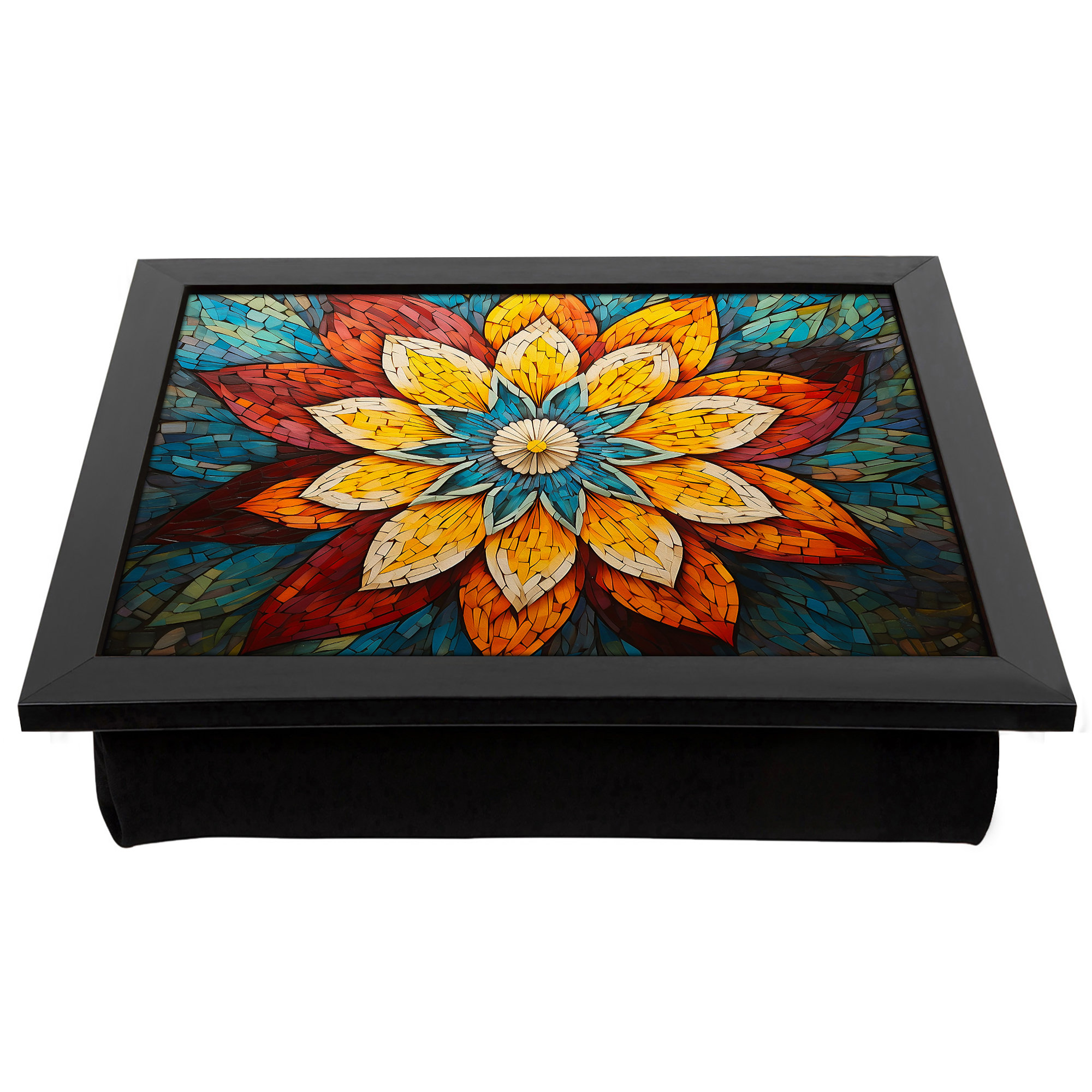 17 Stories Mandala Flower Art Deco No.2 Lap Tray with Cushion | Wayfair ...