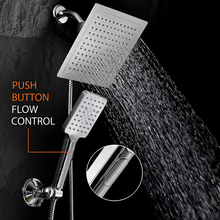 DreamSpa Massage/Jet Dual Shower Head 2.5 GPM GPM & Reviews | Wayfair
