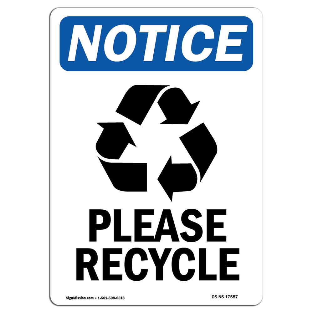 SignMission Please Recycle Sign with Symbol | Wayfair