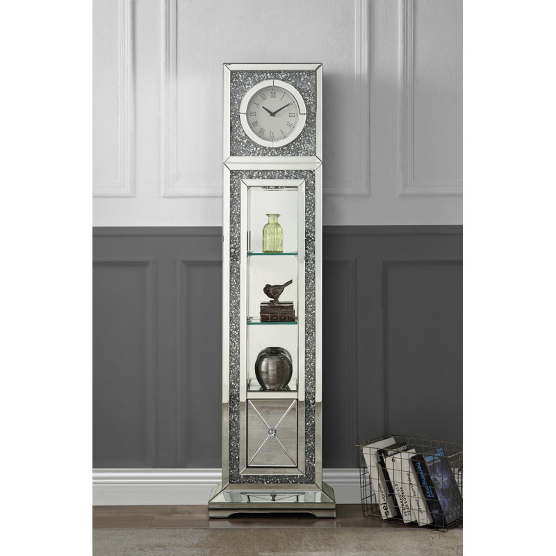 Mercer41 Jean-Luc 63" Glass Grandfather Clock | Wayfair