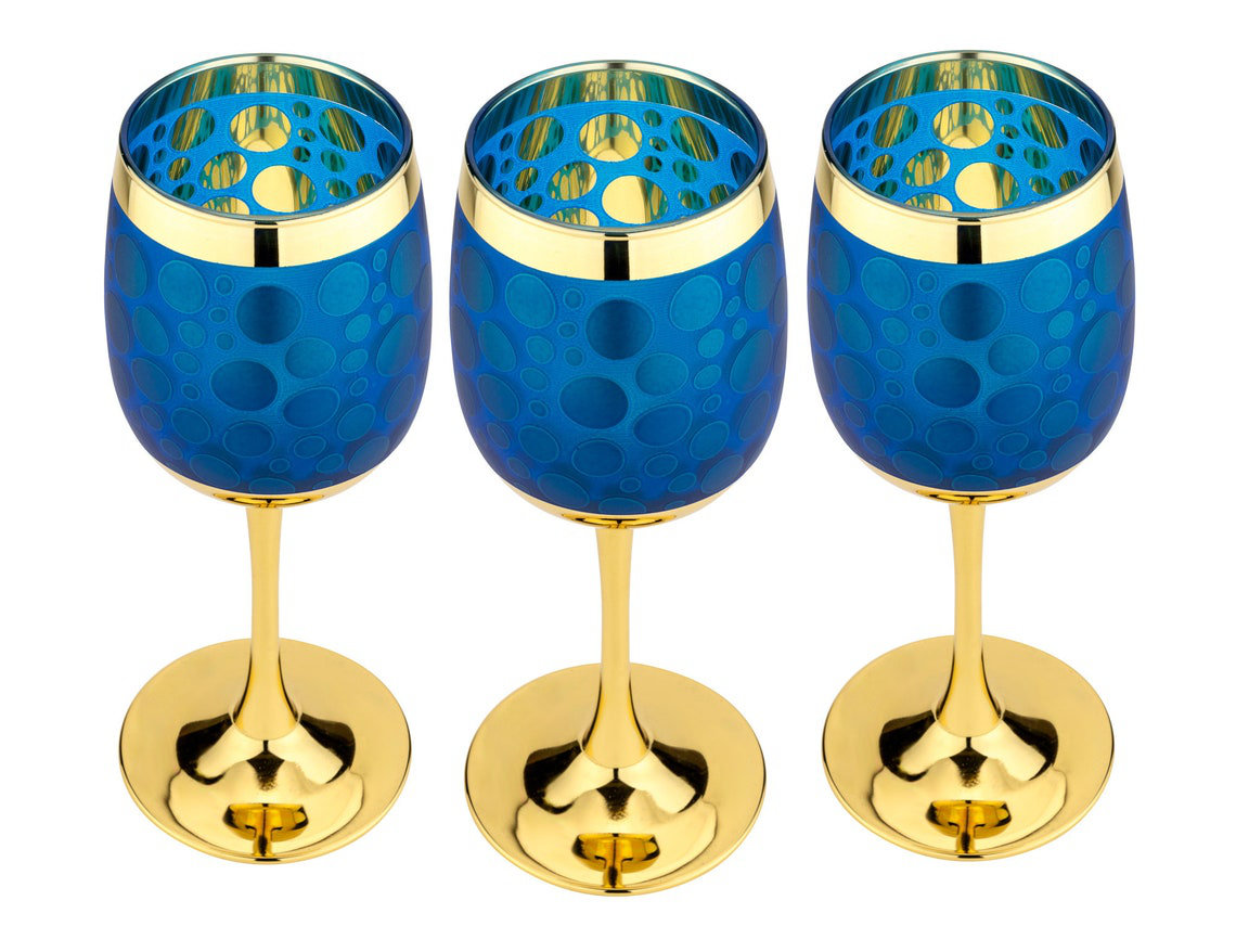 Mercer41 Shourya 3 - Piece 10oz. Glass All Purpose Wine Glass Glassware ...