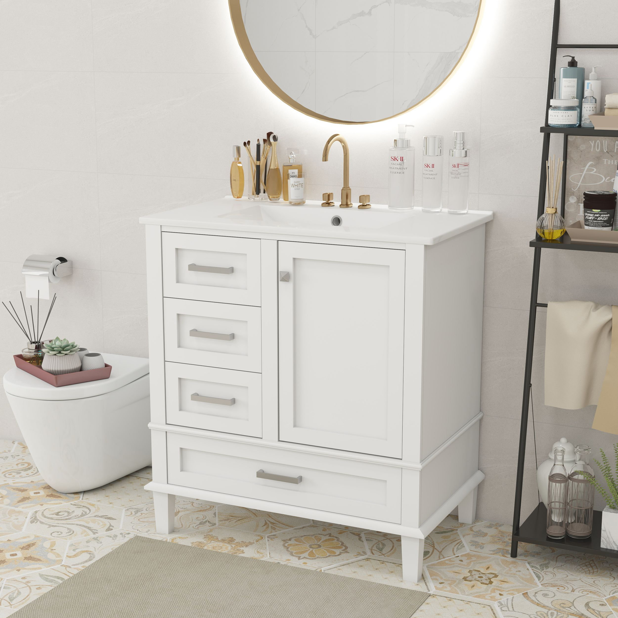 Winston Porter Shamair 30'' Single Bathroom Vanity with Top | Wayfair
