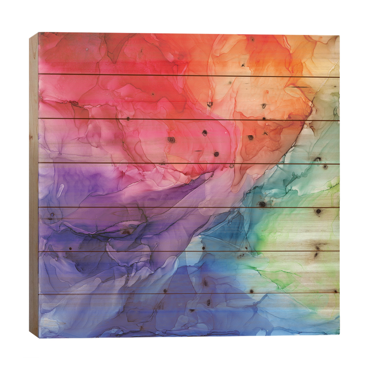 Ivy Bronx Etly Roygbiv On Wood by Elizabeth Karlson Print | Wayfair