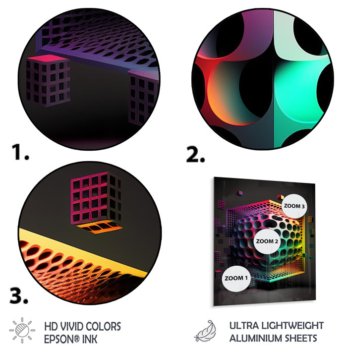 Latitude Run® Multidimensional Luminogram I - Modern Geometric Metal ...