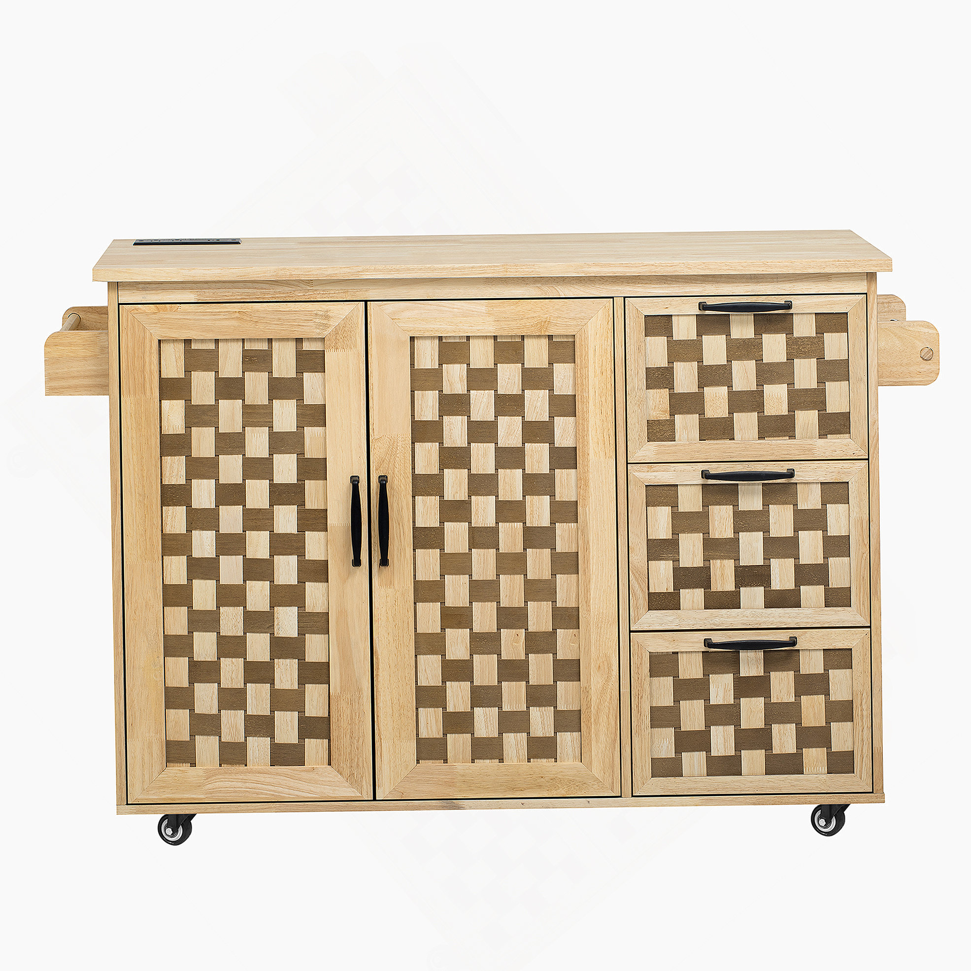 Ebern Designs 53.2"W 3D Woven Checkerboard Pattern Design Kitchen ...