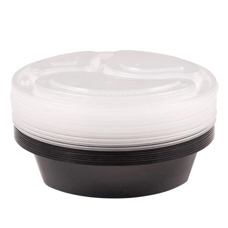 Prep & Savour 12-pack Meal Prep Round Reusable Plastic Compartment ...