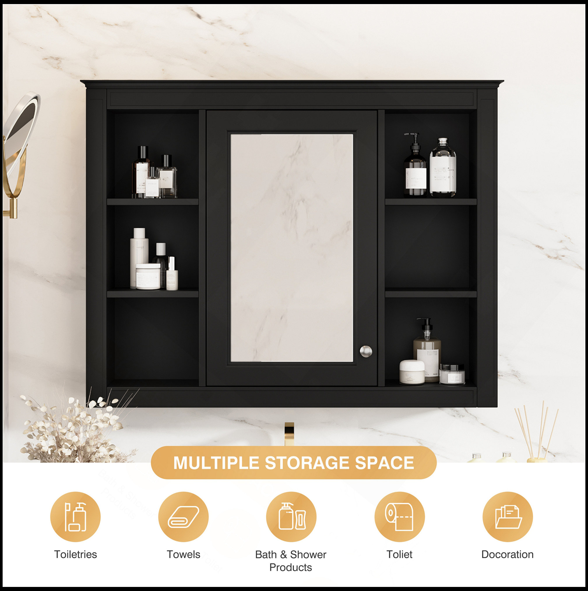 Latitude Run® Sophisticated 35'' X 27.5'' Medicine Cabinet, Wall ...
