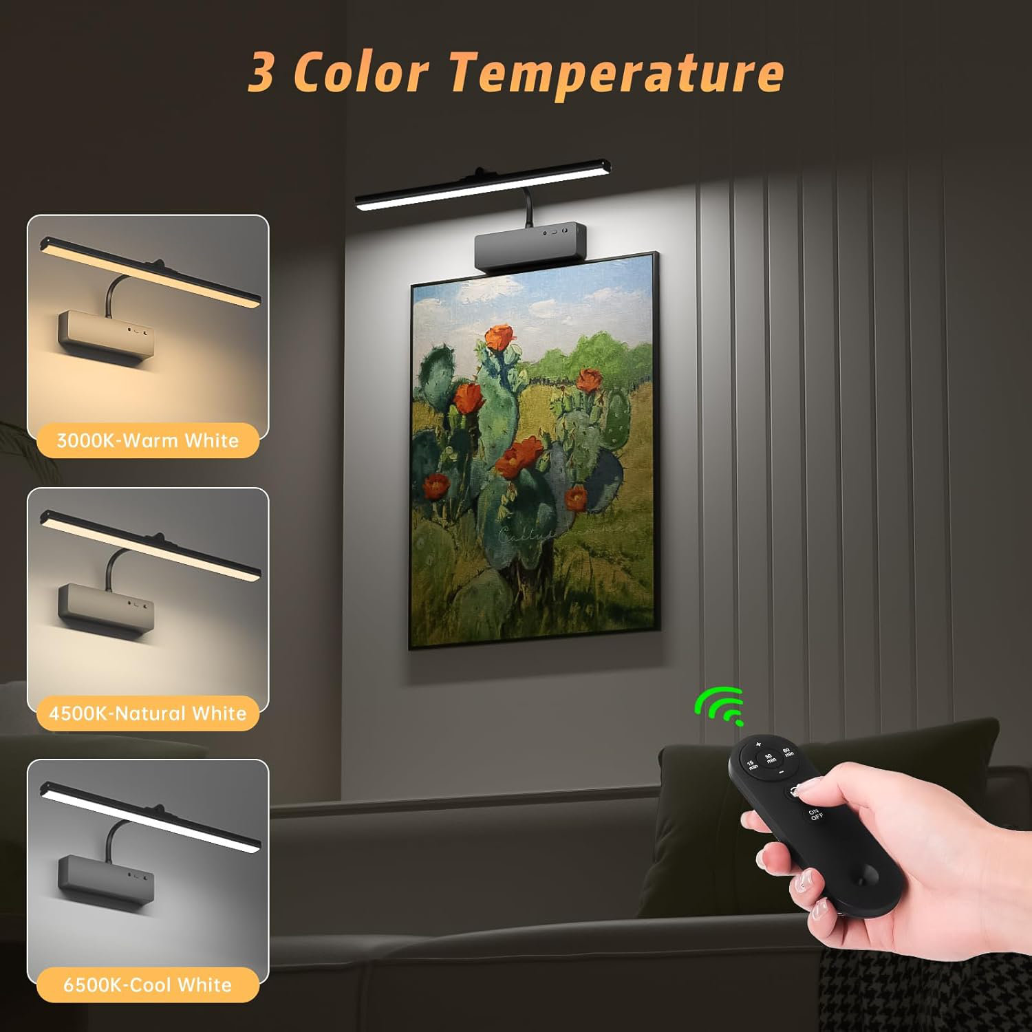 Ebern Designs Picture Light With Remote, 15.35Inch Wireless ...