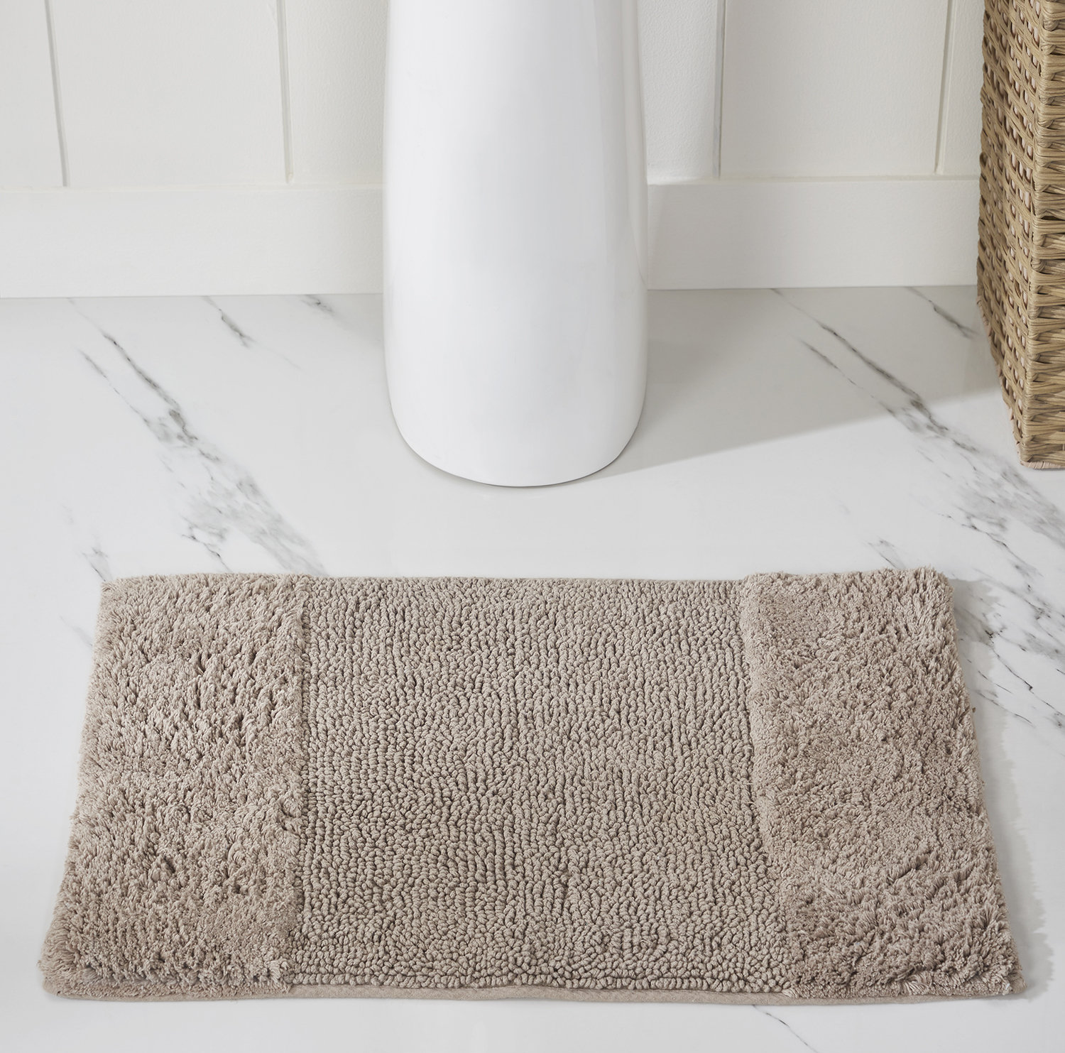 Eider & Ivory™ Merkle 100% Cotton Tufted Bath Rug with Non-Slip Backing ...