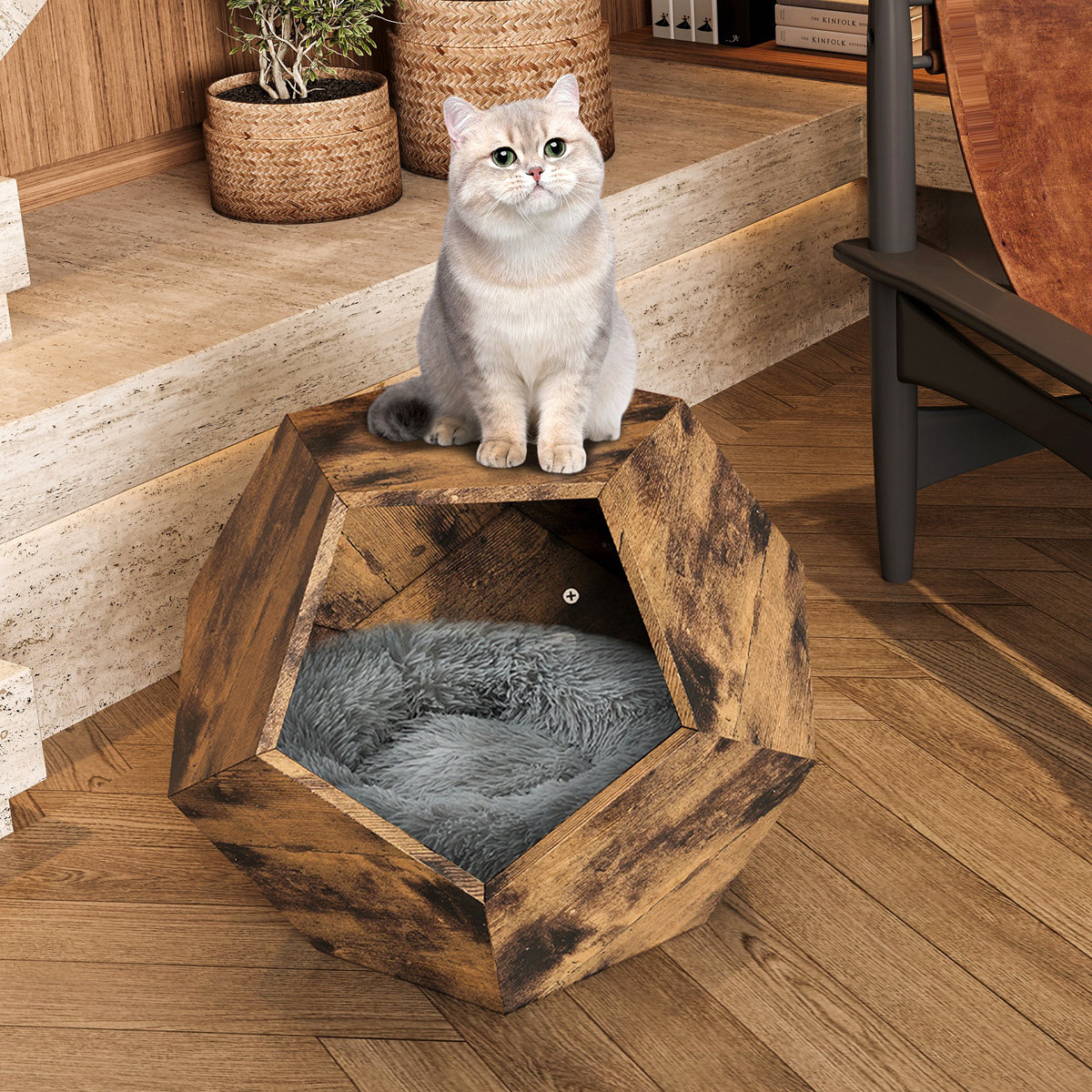 Ivy Bronx 25.98'' Modern Pet Furniture Cat Litter Box Sofa Side Table ...