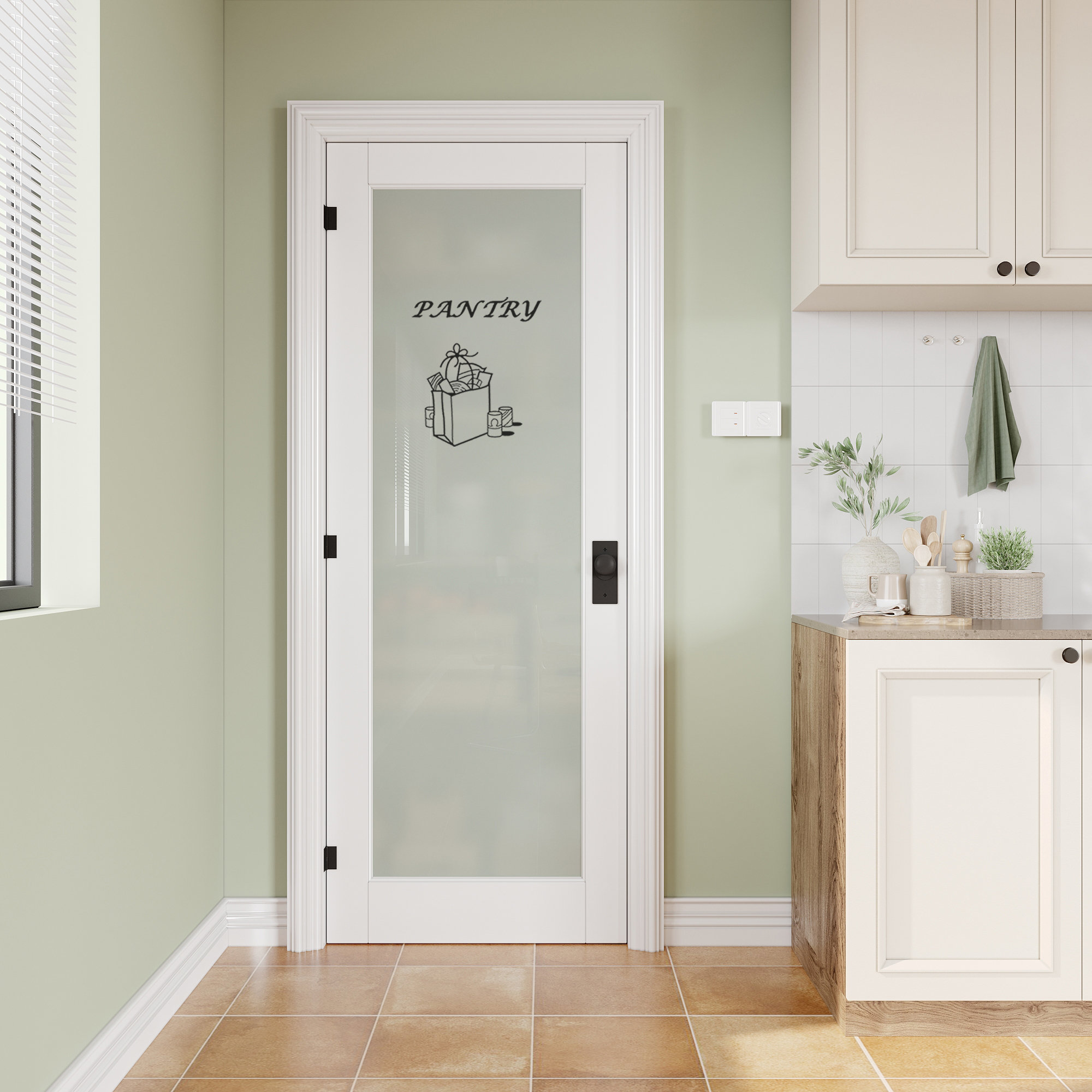 Interior Frosted Glass Pantry Door