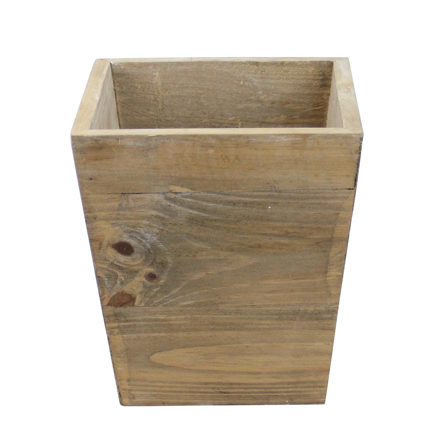Tori Home Country Rustic Natural Wood Storage Bin Container | Wayfair