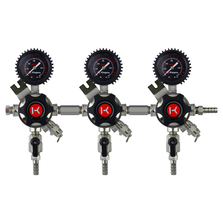 Kegco Stainless Steel Triple Tap Regulator | Wayfair