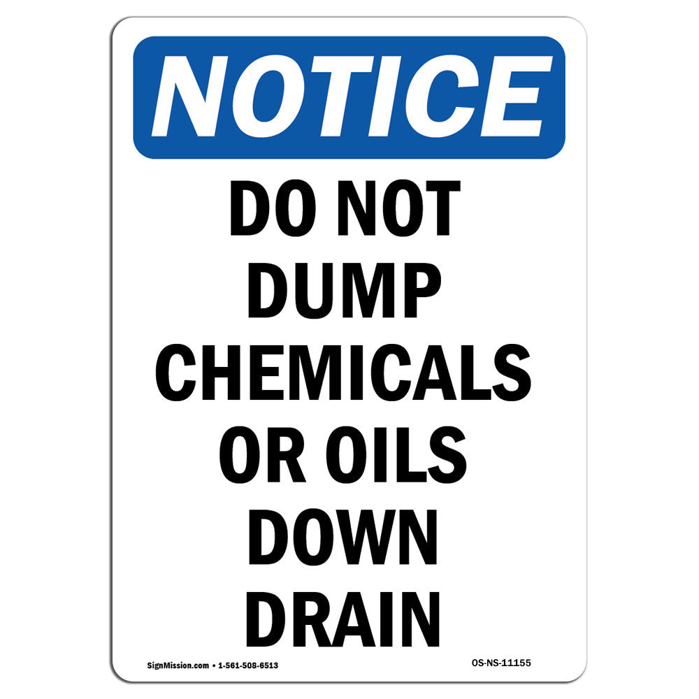 SignMission Do Not Dump Chemicals or Oils down Drain Sign | Wayfair