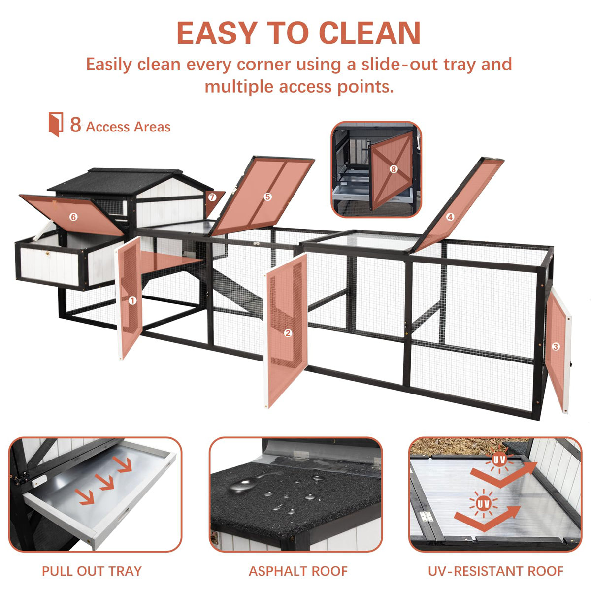 Tucker Murphy Pet™ 116"L Extra Large Chicken Coop with Nesting Boxes ...