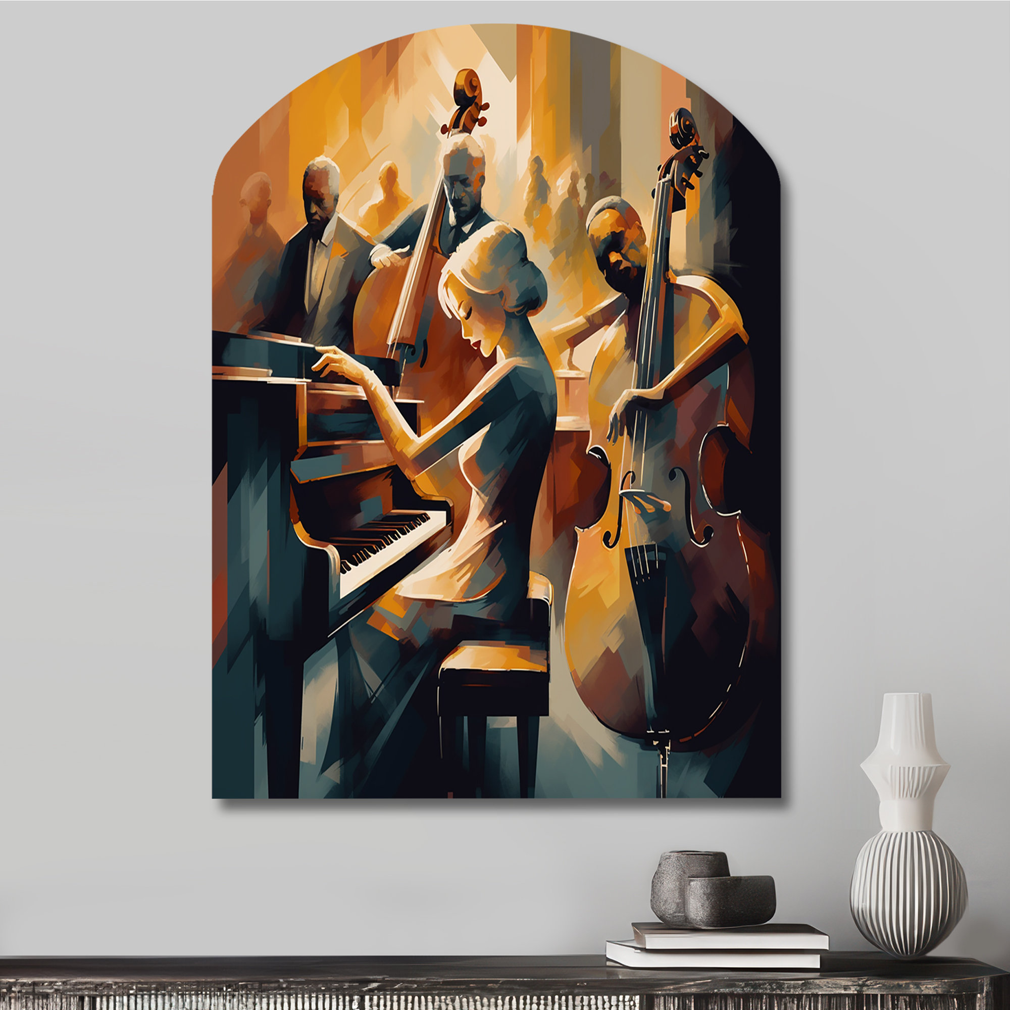 Lark Manor™ Female Jazz Performer And Band II - Music Jazz Arch Shape ...