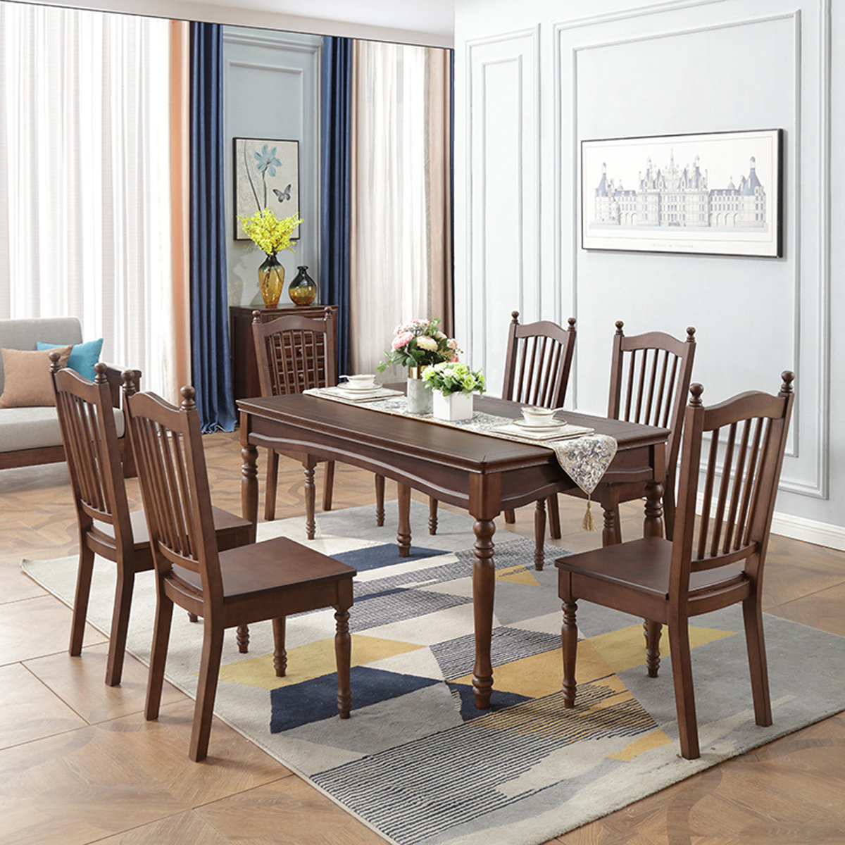 Fit and Touch 7 - Piece Solid Wood Dining Set | Wayfair
