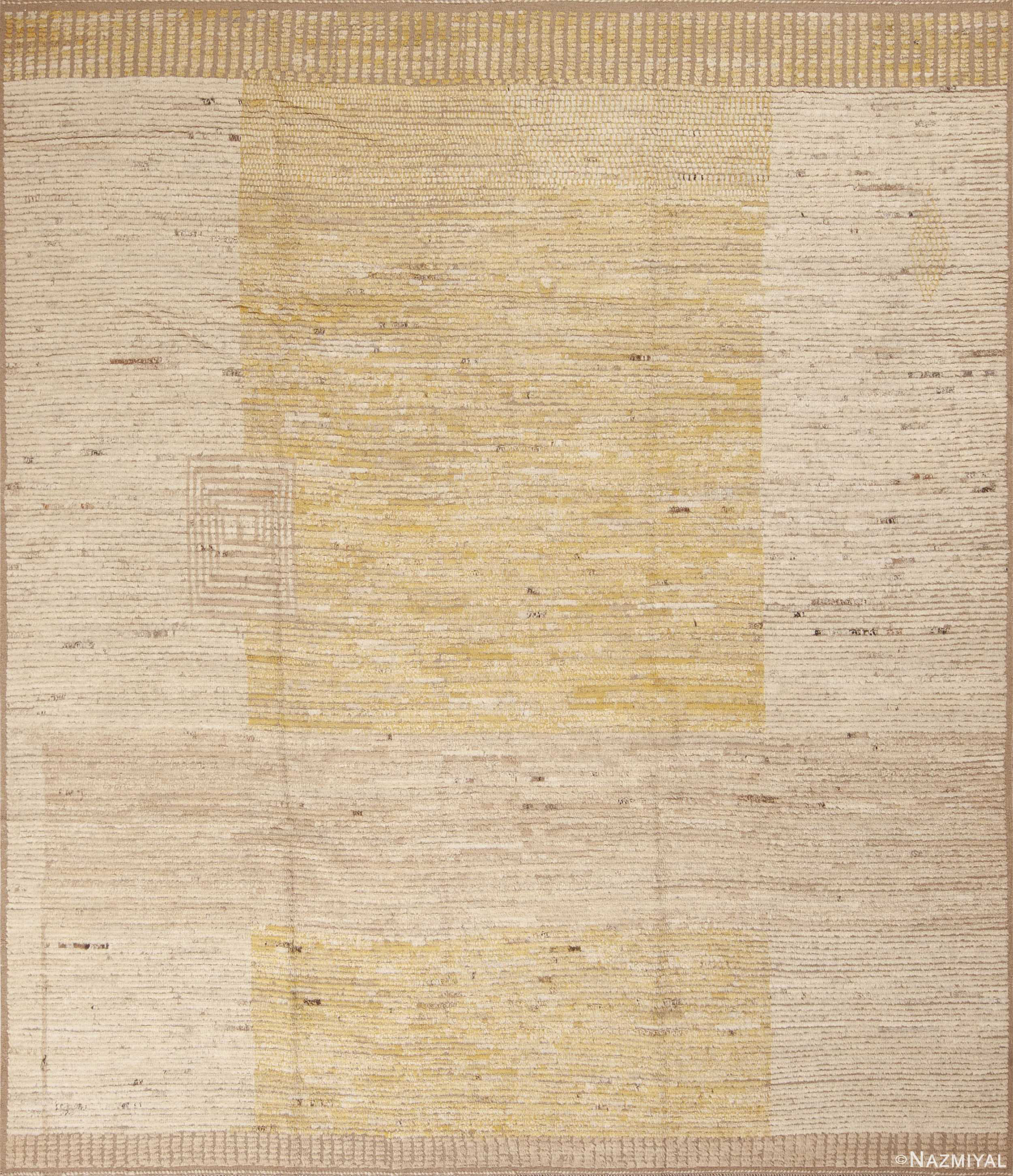 Nazmiyal Collection One-of-a-Kind Soft Light Cream and Yellow Modern ...