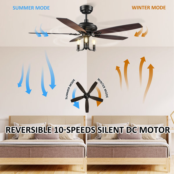 Millwood Pines 52" Arlyss 5 - Blade Standard Vintage Ceiling Fan with ...