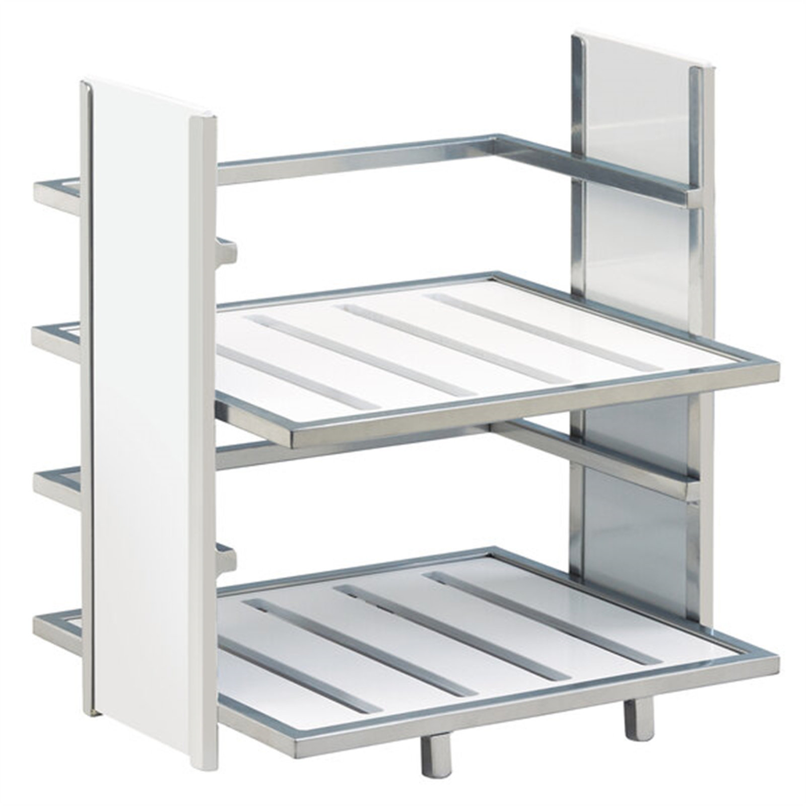 FixtureDisplays Cal-Mil 1278-15 Eco Modern White Two Tier Merchandiser ...