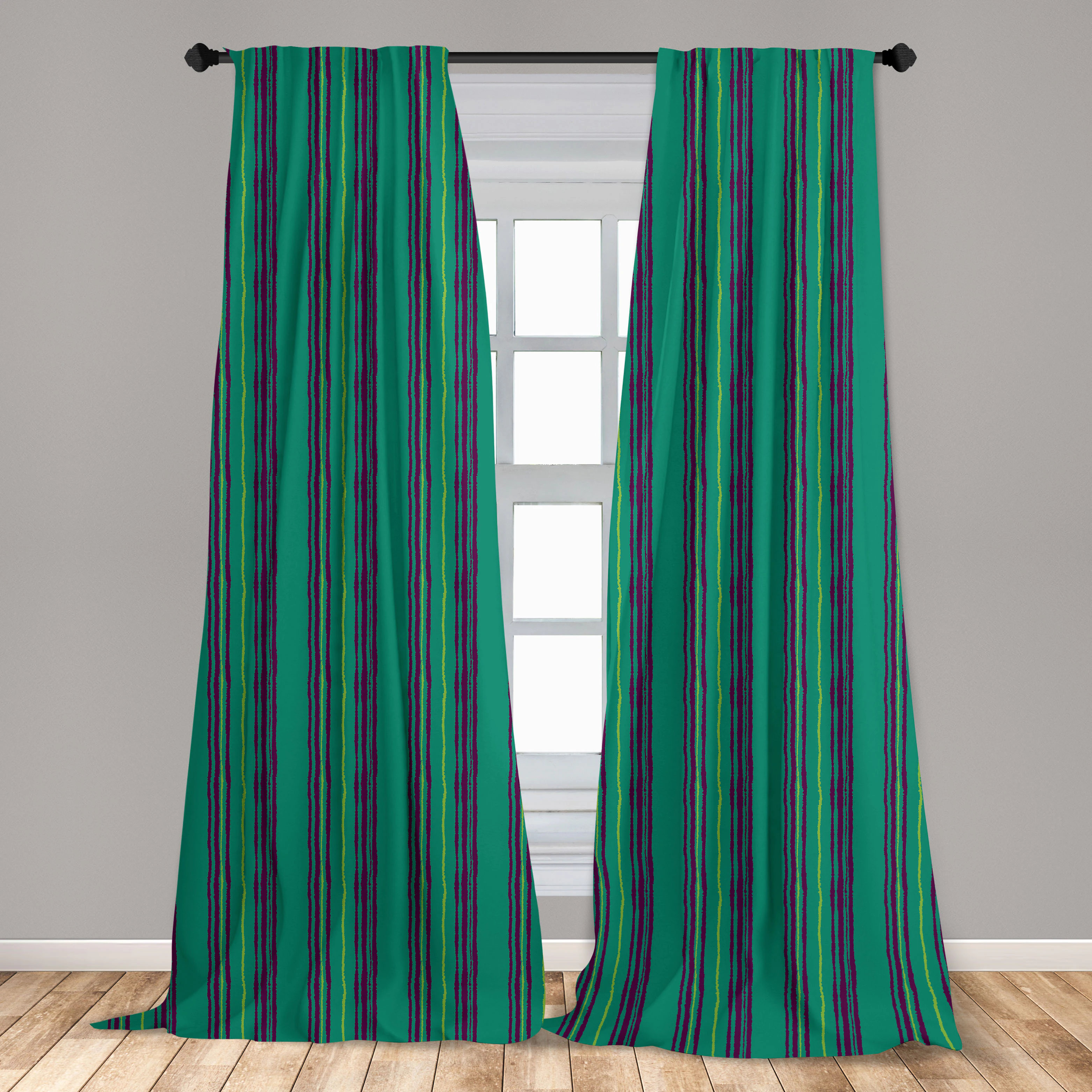 East Urban Home Pinstripe Striped Semi-Sheer Rod Pocket Sliding Panel ...