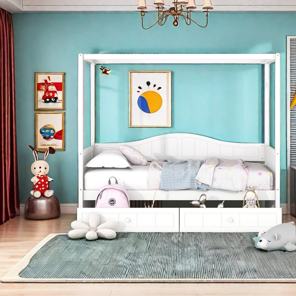 Lark Manor™ Twin Size Canopy Day Bed With 2 Drawers - Wayfair Canada