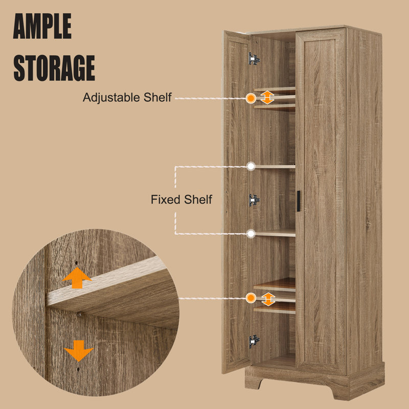 Rebrilliant Nehmia Medium Density Fiberboard (MDF) Freestanding Linen ...