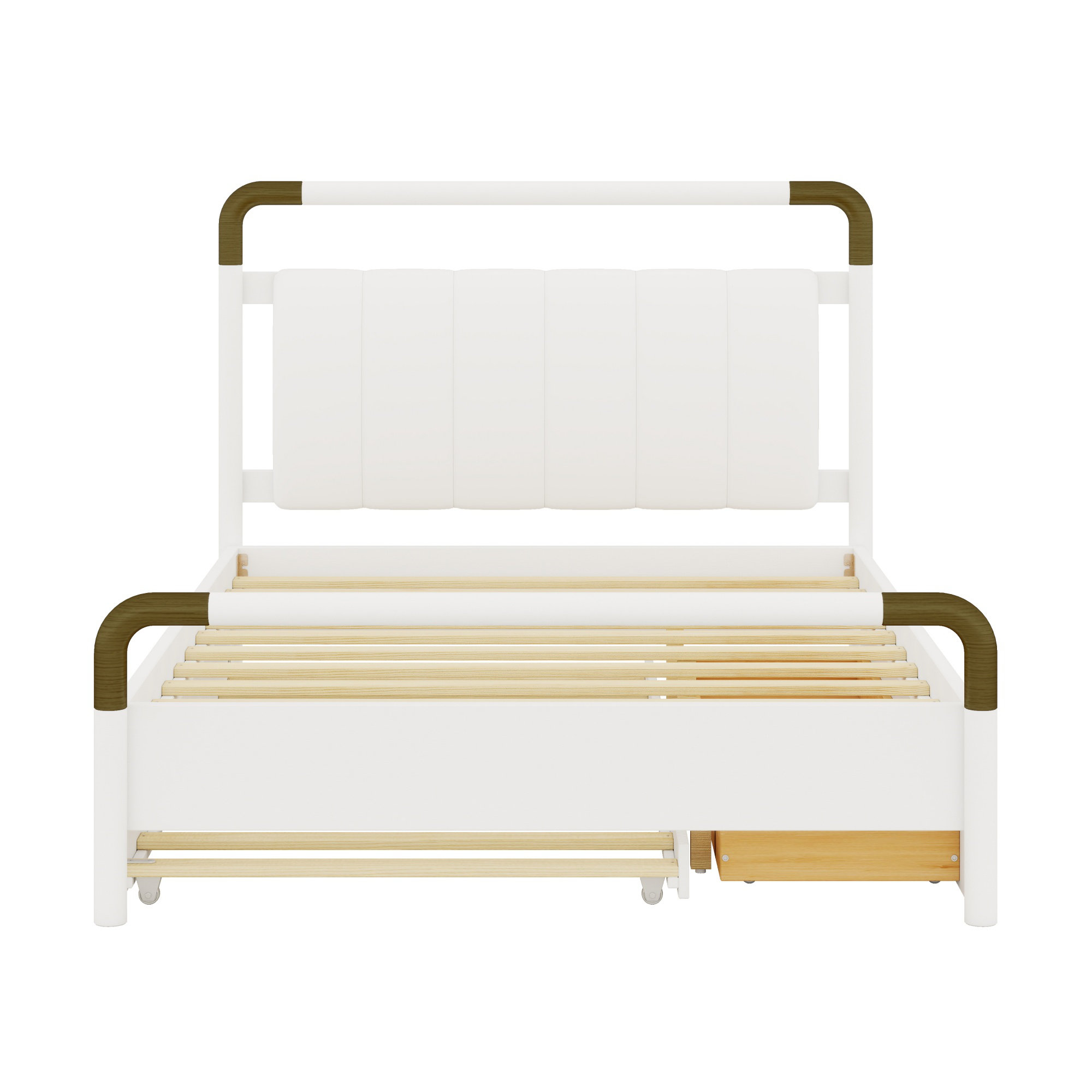 MO&OK Wooden Storage Platform Bed, With 2 Big Drawers, Trundle | Wayfair