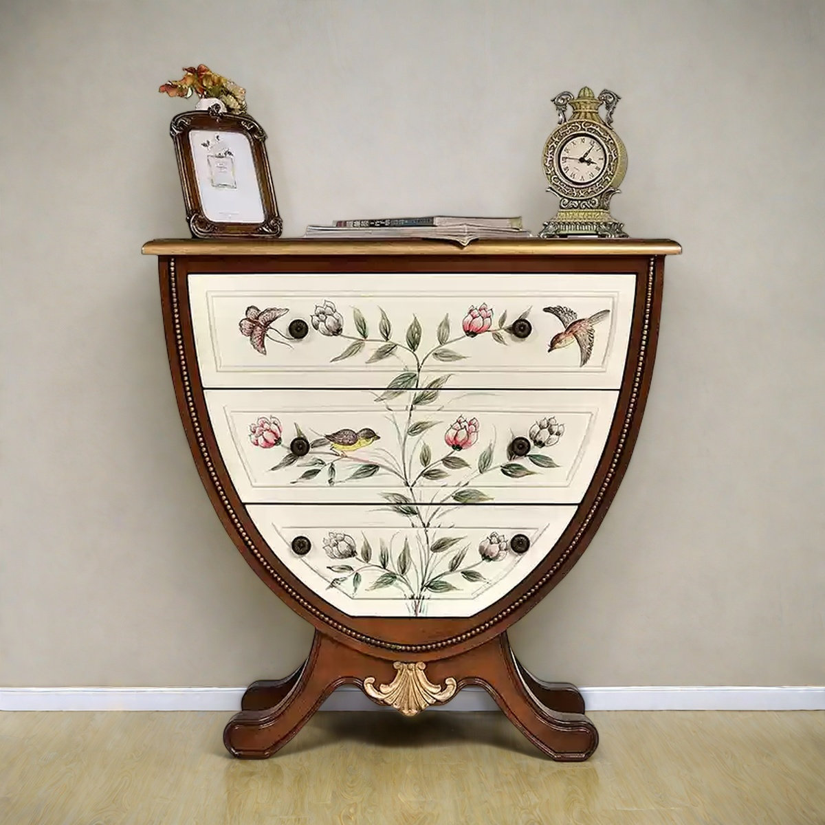 NICECABINET Elegant Design Hand-Painted 3-Drawer Accent Chest - Wayfair ...