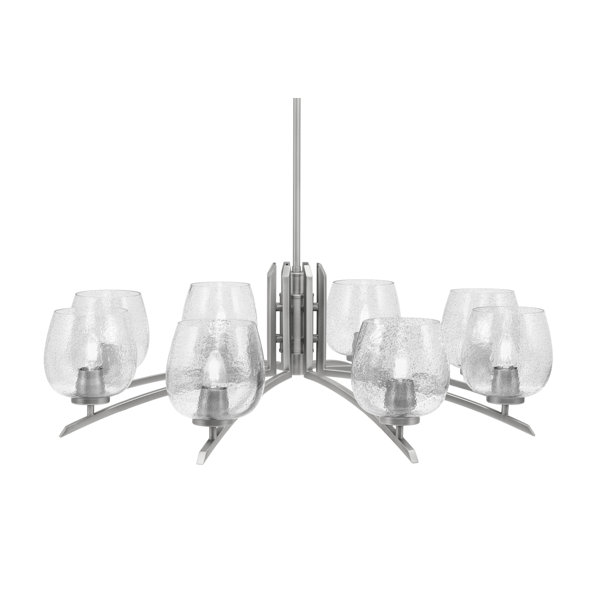 Toltec Lighting Kurve Light Chandelier With 6" Smoke Bubble Glass | Wayfair