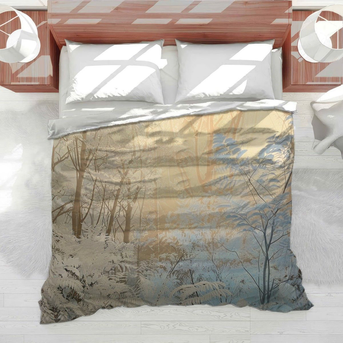 VisionDecor Abstract Foliage Bedding Nature Duvet Cover Perspective ...