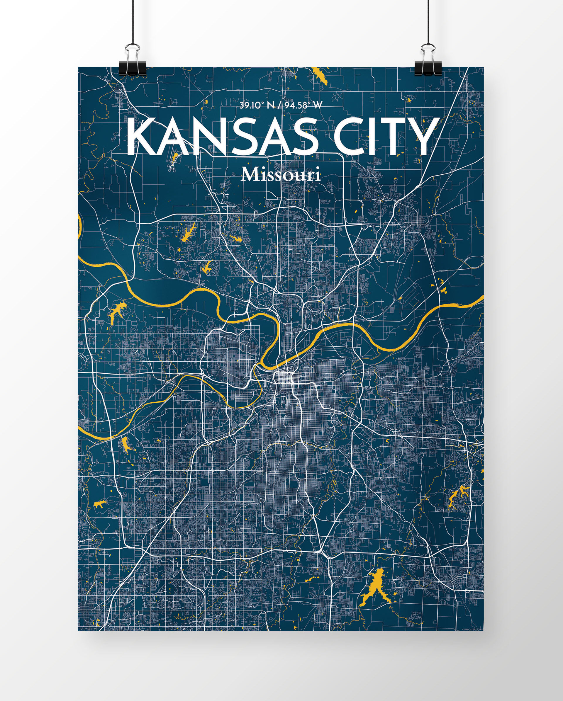 Wrought Studio™ Kansas City Map - Unframed Graphic Art Print on Paper ...