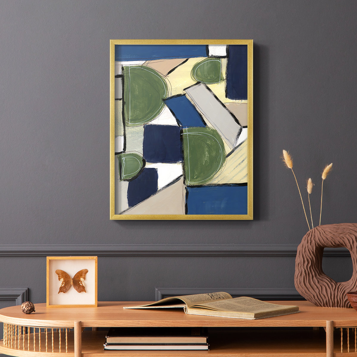 Wrought Studio™ Spatial Mix I Framed Print - Solid Wood | Wayfair