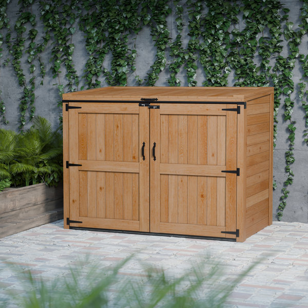 Leisure Season HEAVY DUTY Cedar Horizontal Trash Can and Recycling ...