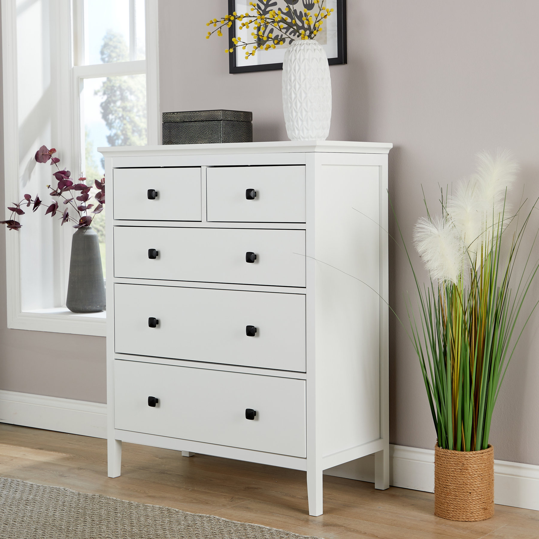 Lark Manor Alexandrina 80cm W 5 - Drawer Chest of Drawers | Wayfair.co.uk