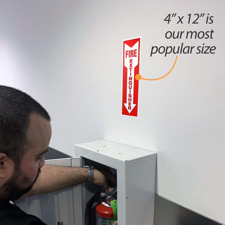 SmartSign Fire Extinguisher With Downward Arrow Engineer Grade ...