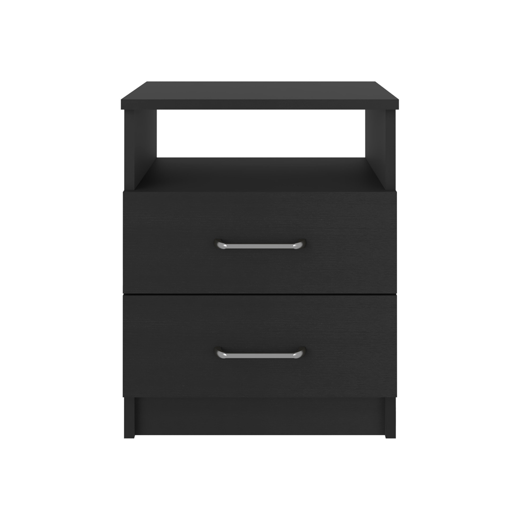 Latitude Run® Nightstand Olienza, Two Drawers, One Shelf, Light Grey ...